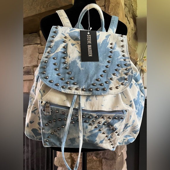 Steve Madden | Bags | Steve Madden Bvera Blue White Tie Dye Drawstring ...
